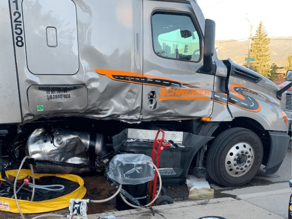 Leaking Hazmat Semi Truck